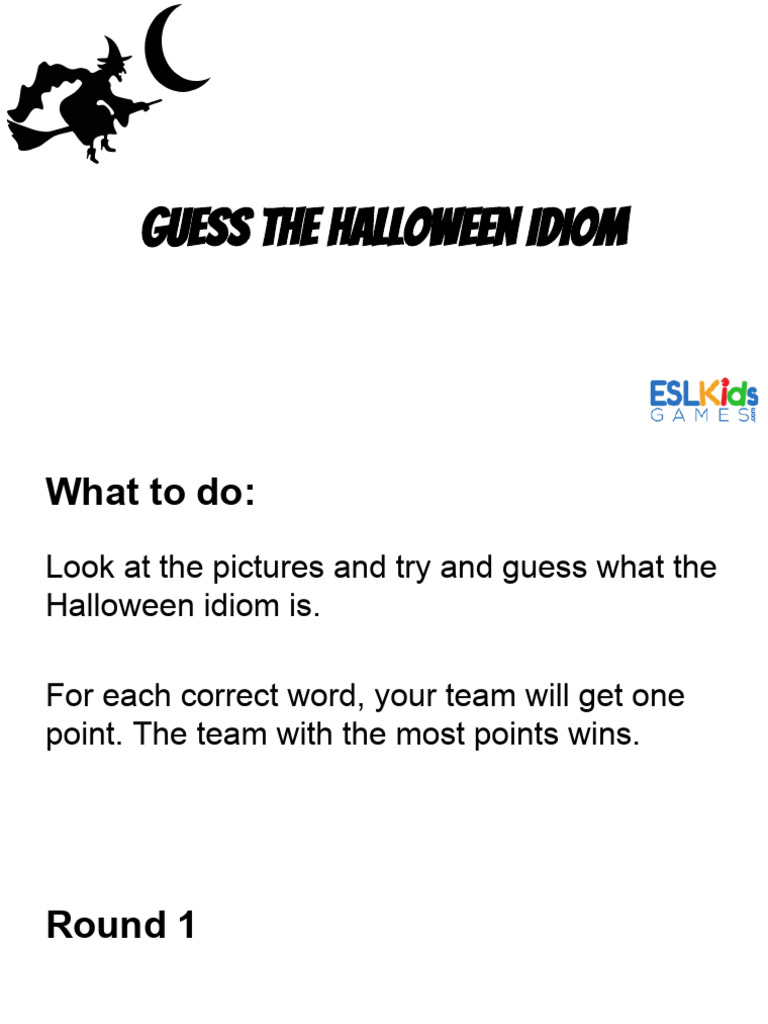 Halloween - Guess Game For PPT Idioms | PDF