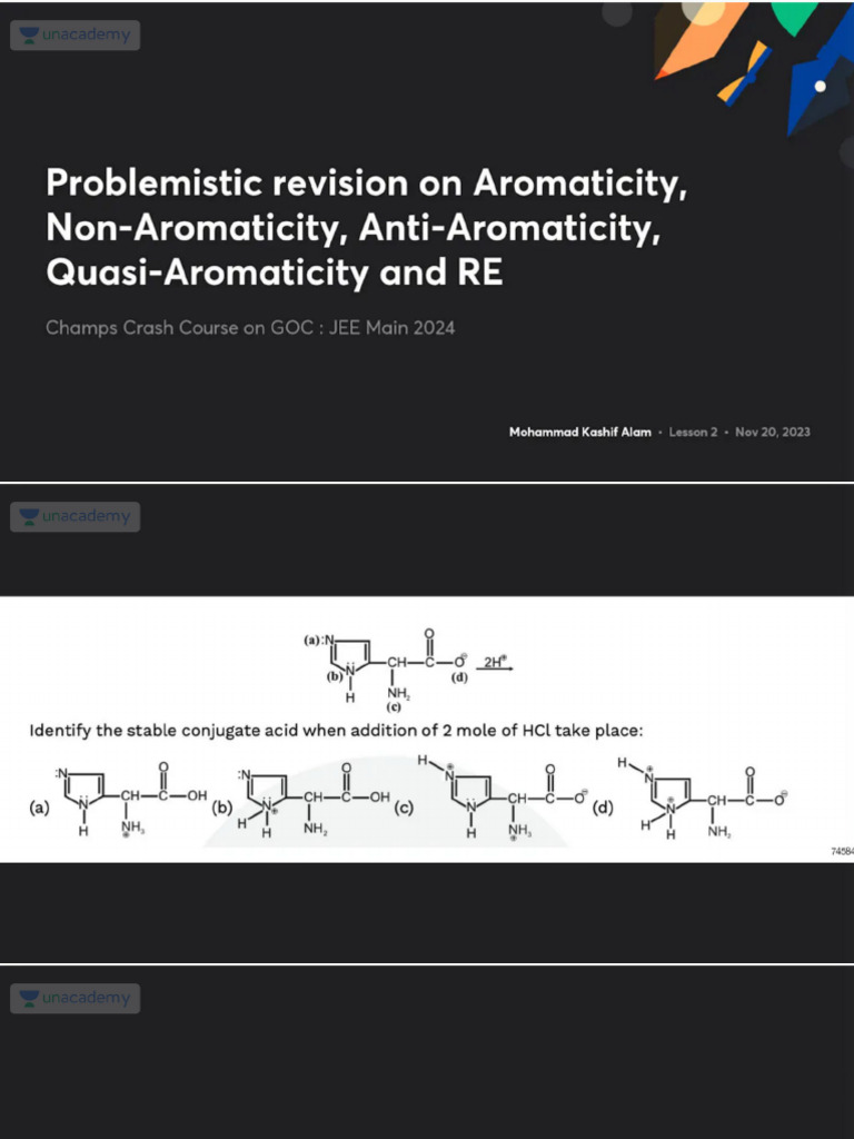 Problemistic Revision On Aromaticity NonAromaticity AntiAromaticity ...