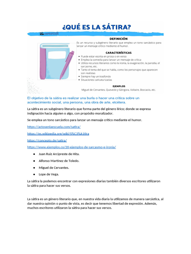 Características y ejemplos de la sátira | PDF