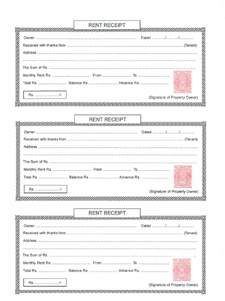 Rent Receipt Format | PDF