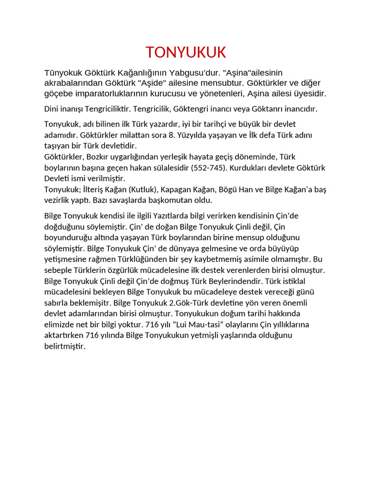 Aylin KALKAN - TONYUKUKk | PDF