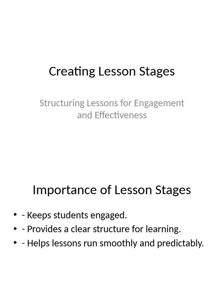 Creating Lesson Stages | PDF