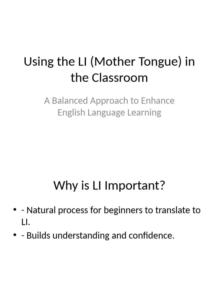Using LI in Classroom | PDF