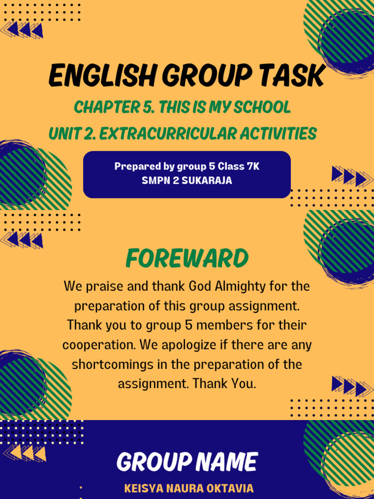 English Task 7K Group 5 - Chapter 5 Unit 2 | PDF