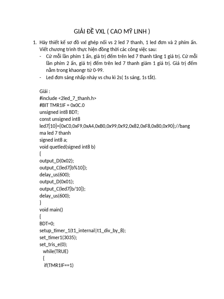 Giải Đề VXL | PDF