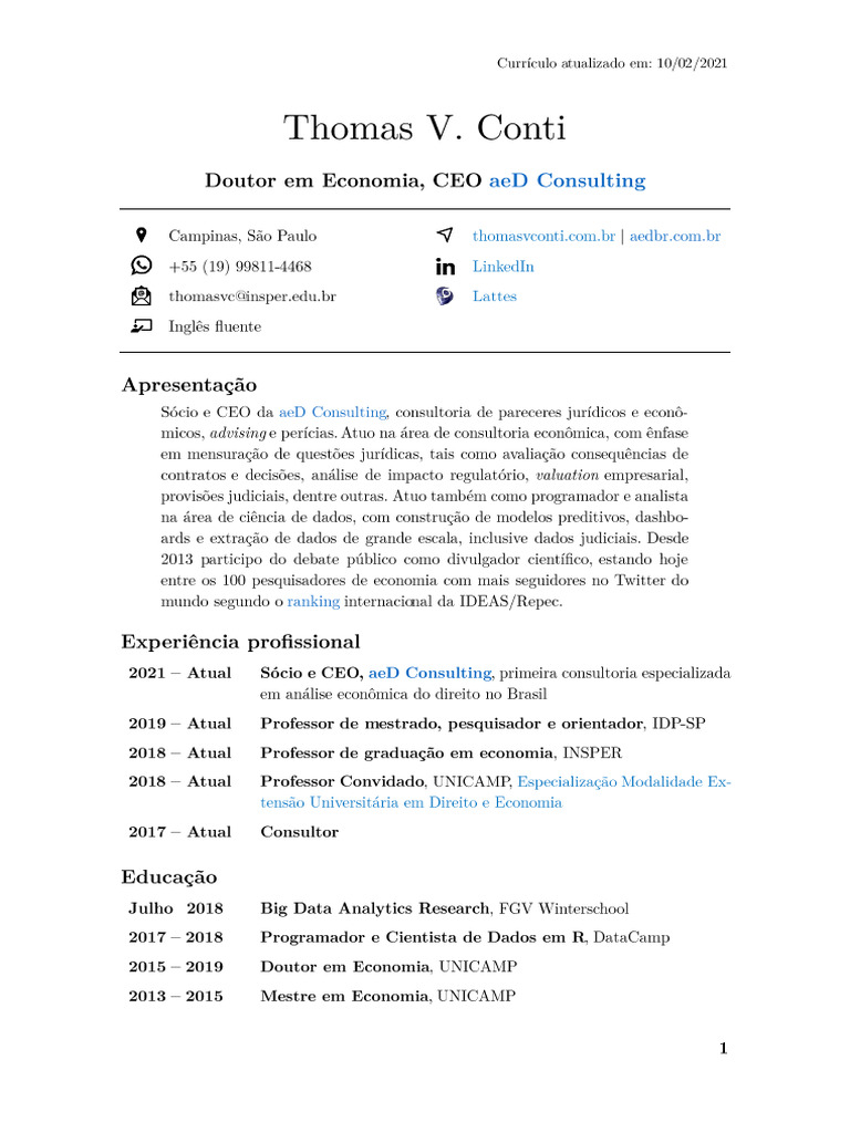 Thomas Conti CV 2021 02 10 | PDF