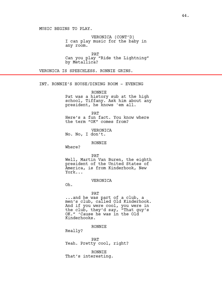 Script Scene: Silver Linings Playbook - Tiffany and Pat Eat Dinner With ...