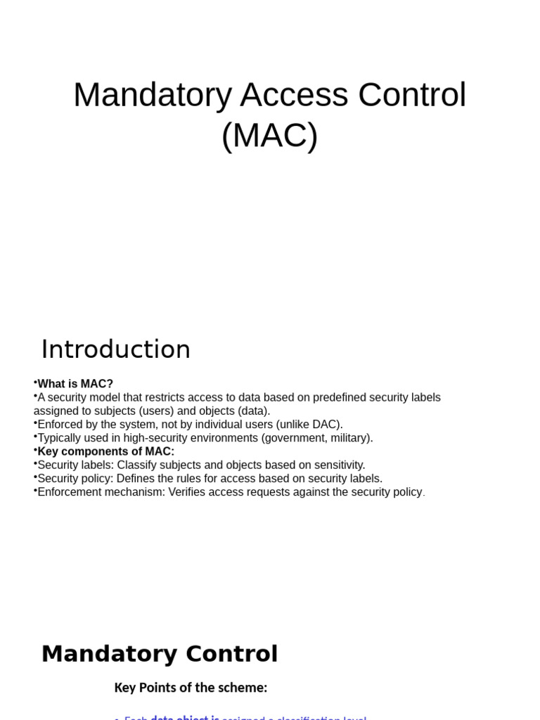 05-Mandatory Access Control | PDF | Computing | Data Management