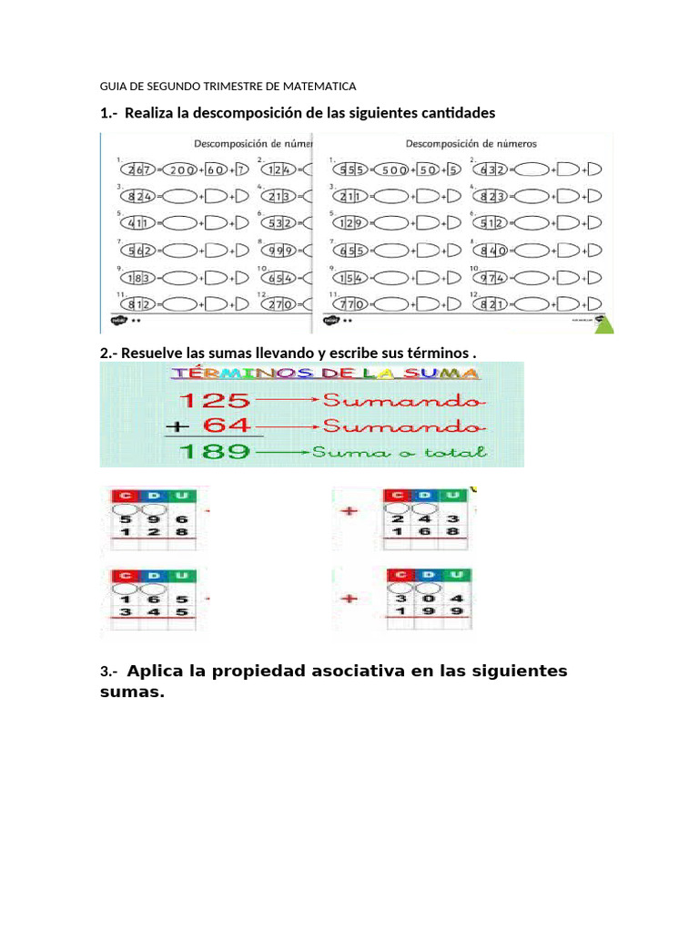 Guia de Segundo Trimestre de Matematica 3ero | PDF