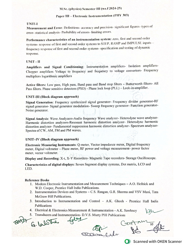 (Msc Phy III) Electronic Instrumentation 3 | PDF