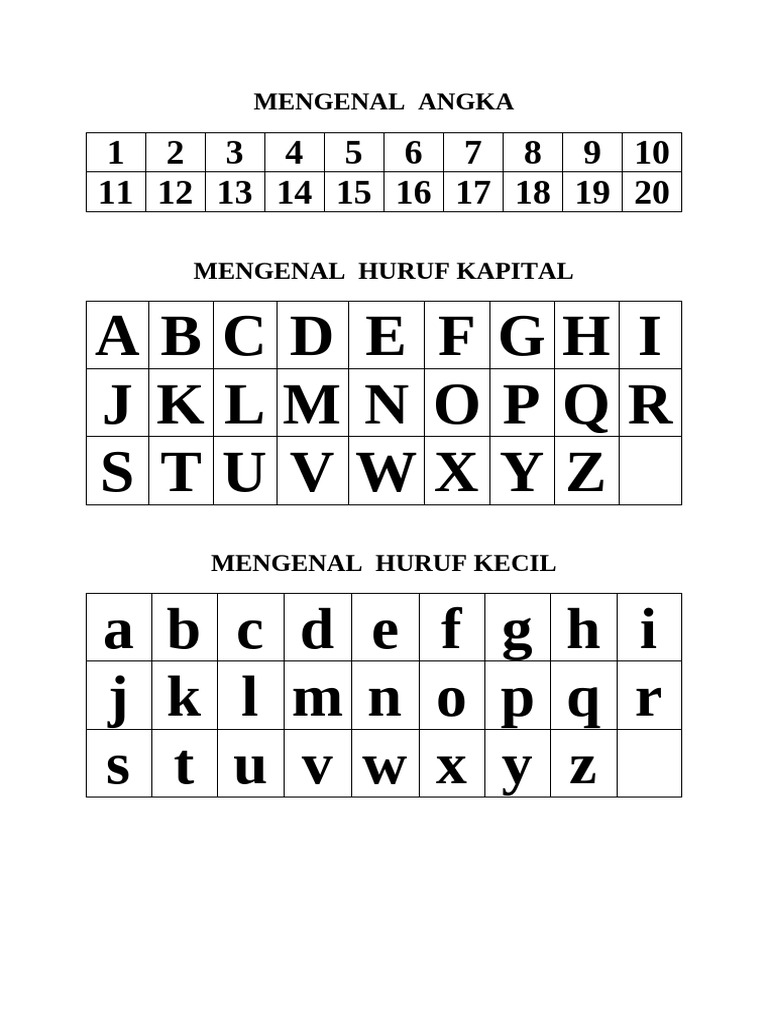 Buku Belajar Mengenal Huruf dan Angka | PDF