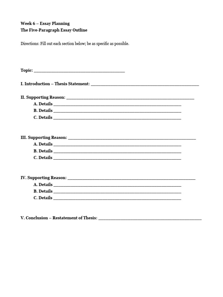 Level II Writing Week 6 - Outline | PDF