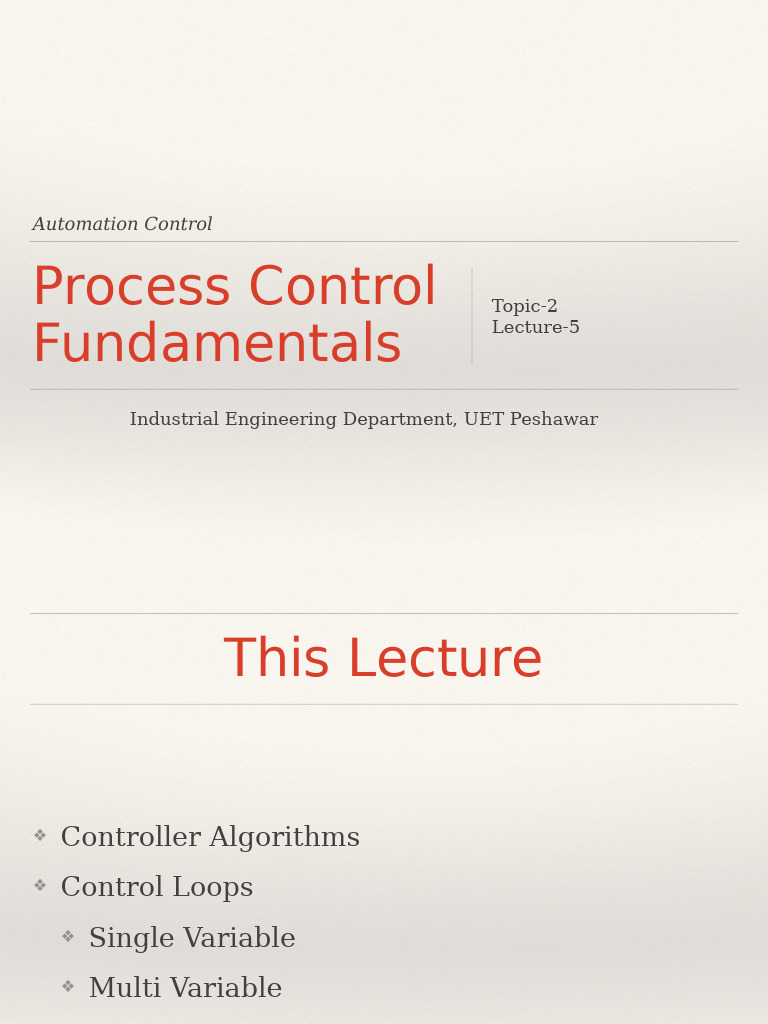 Process Control Fundamentals-3 | PDF | Feedback | Applied Mathematics