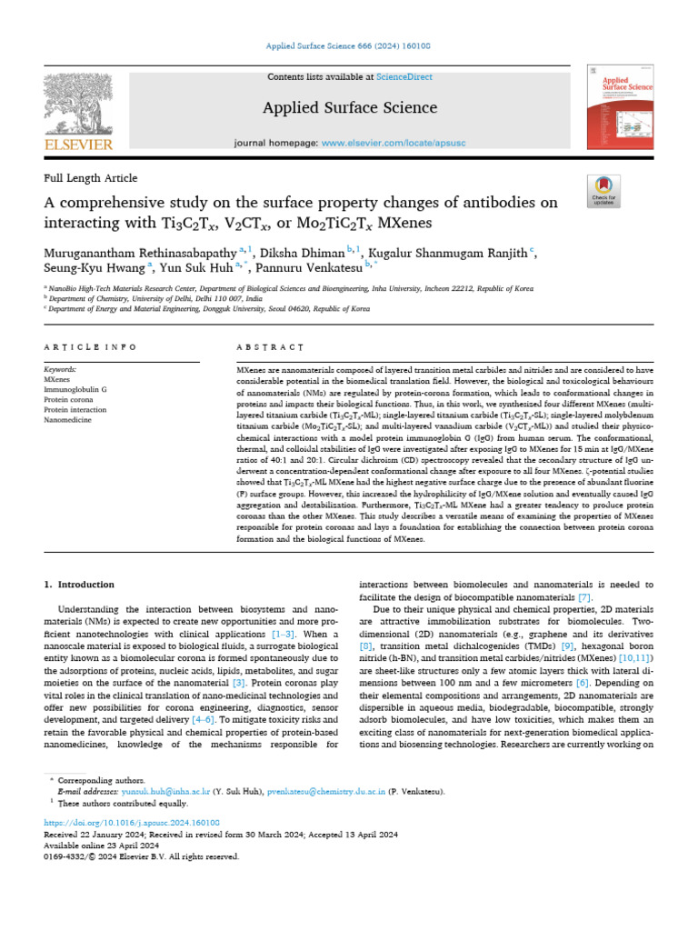 A Comprehensive Study On The Surface Property Changes of Antibodies On | PDF | X Ray ...