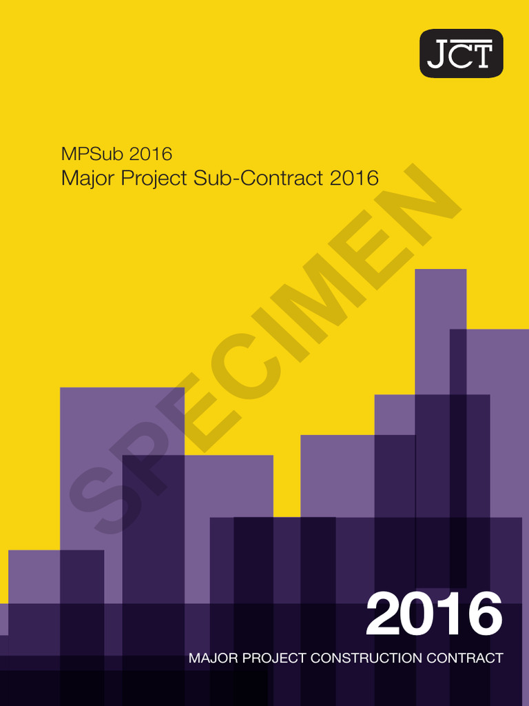 JCT Major Project Construction Sub-Contract 2016 | PDF | Subcontractor ...