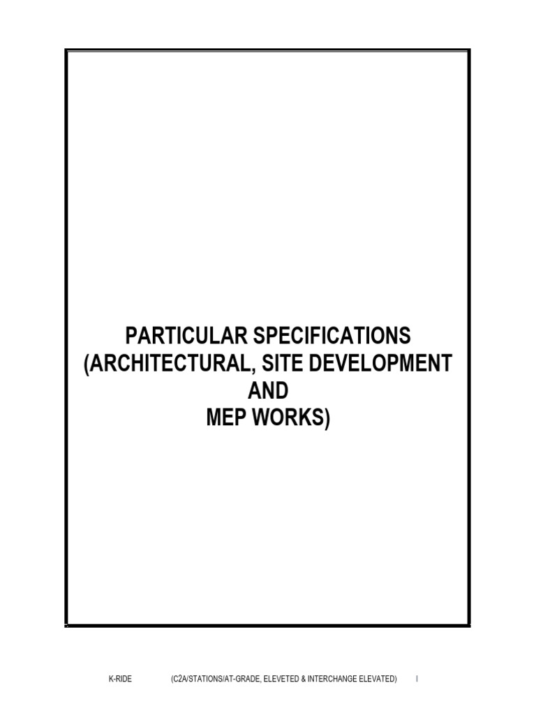 Section 8B - Particular Specification - Architecture | PDF | Wall ...