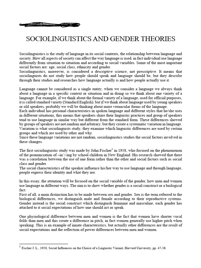 Essay Gender | PDF | Gender | Gender Studies