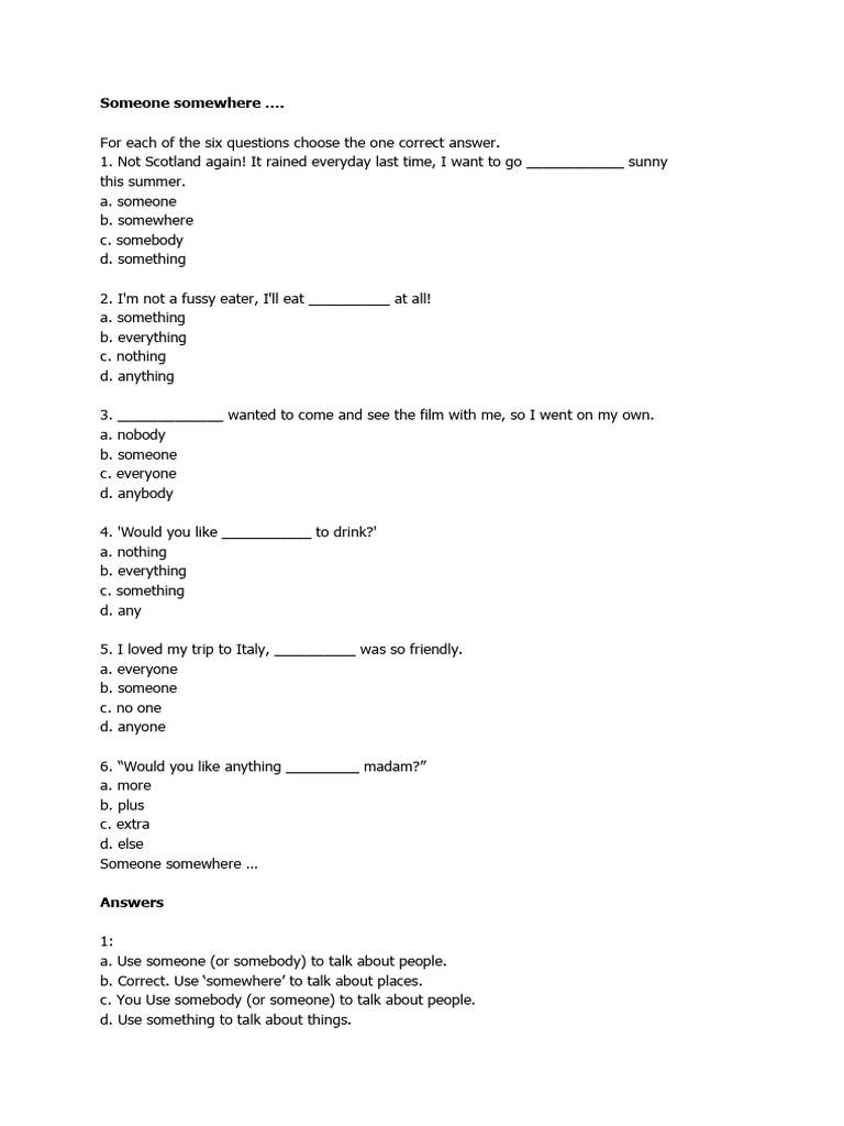 Someone Somewhere | PDF