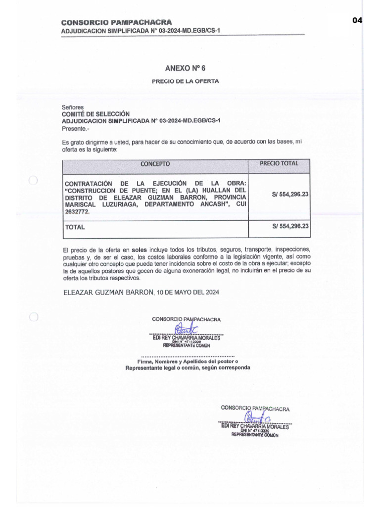 02+oferta+economica+consorcio+pampachacra+vf 20240510 213111 331 | PDF