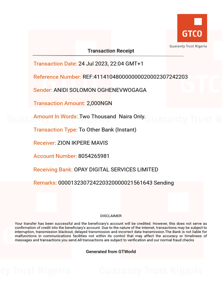 Transaction Date: Reference Number: Sender: Transaction Amount: Amount ...