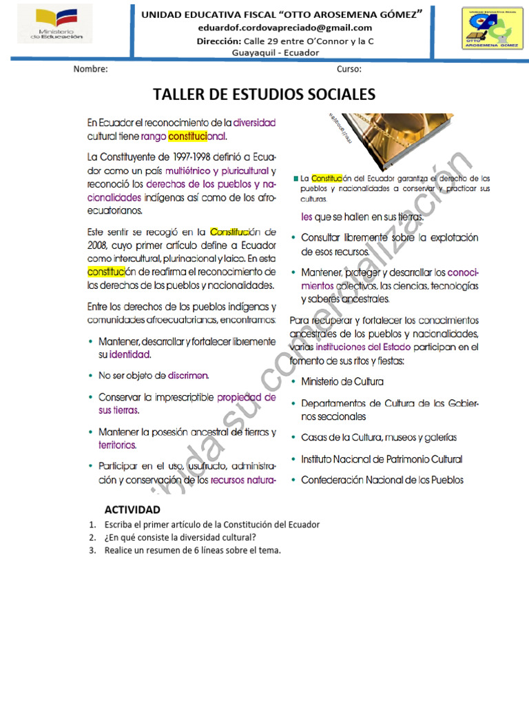 Taller de Estudios Sociales Ecuador | PDF