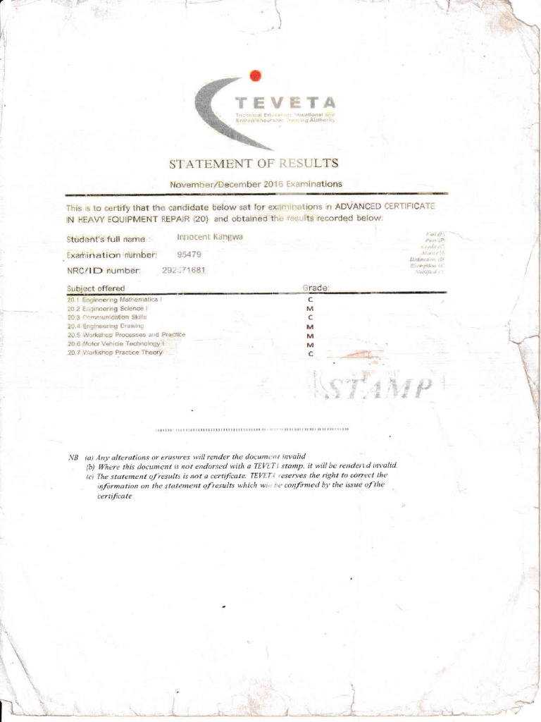 TEWT Statement of Results Guidelines | PDF