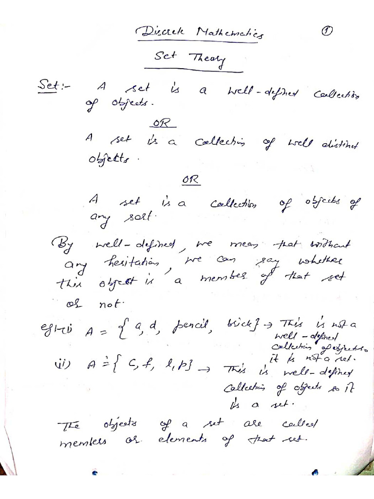 Set Theory 1 | PDF
