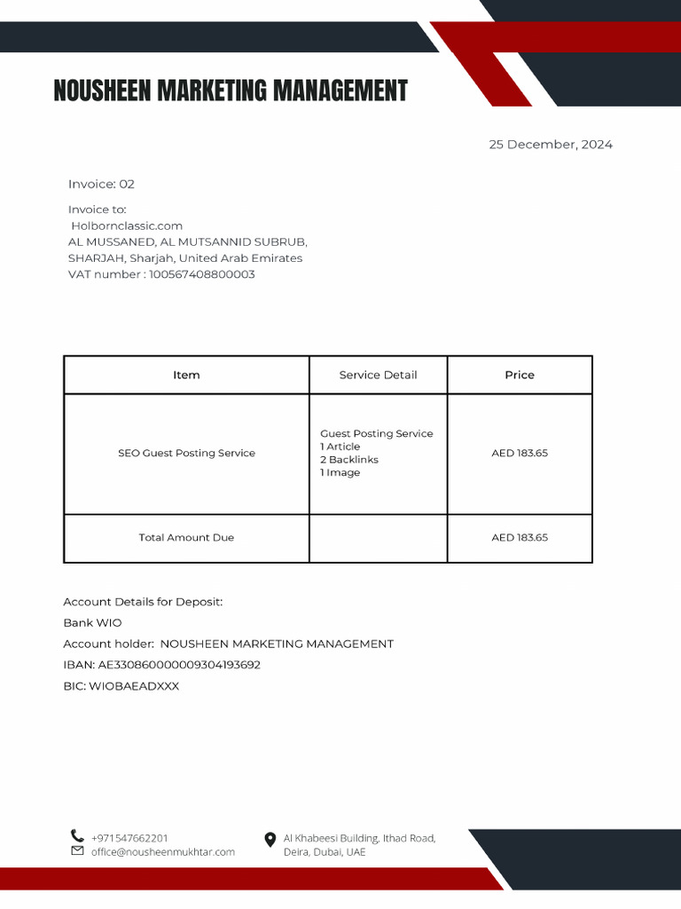 Guest Posting Invoice | PDF