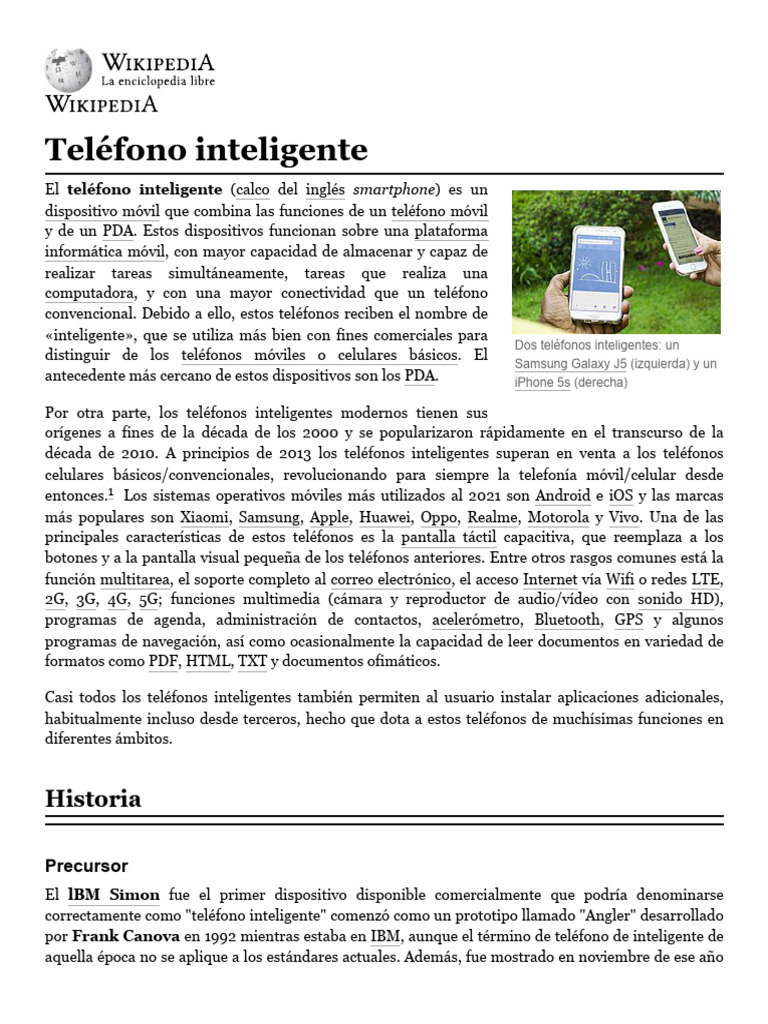 Teléfono Inteligente | PDF | Smartphone | Teléfonos móviles
