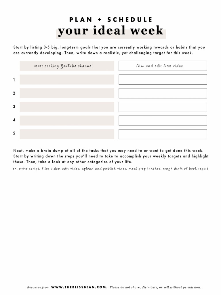 Schedule Your Ideal Week | PDF