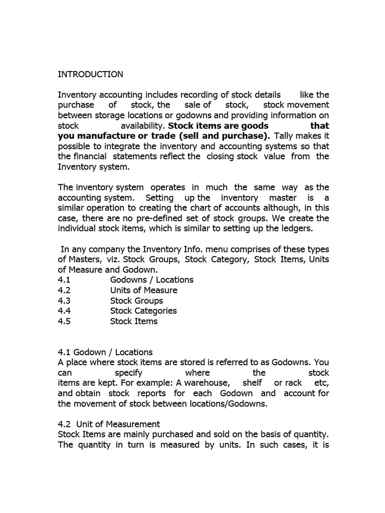 Ch06-Tally-Inventory-Masters | PDF | Warehouse | Significant Figures