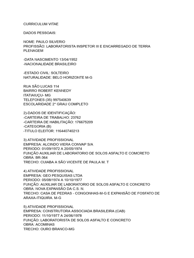 Curriculum Paulo | PDF