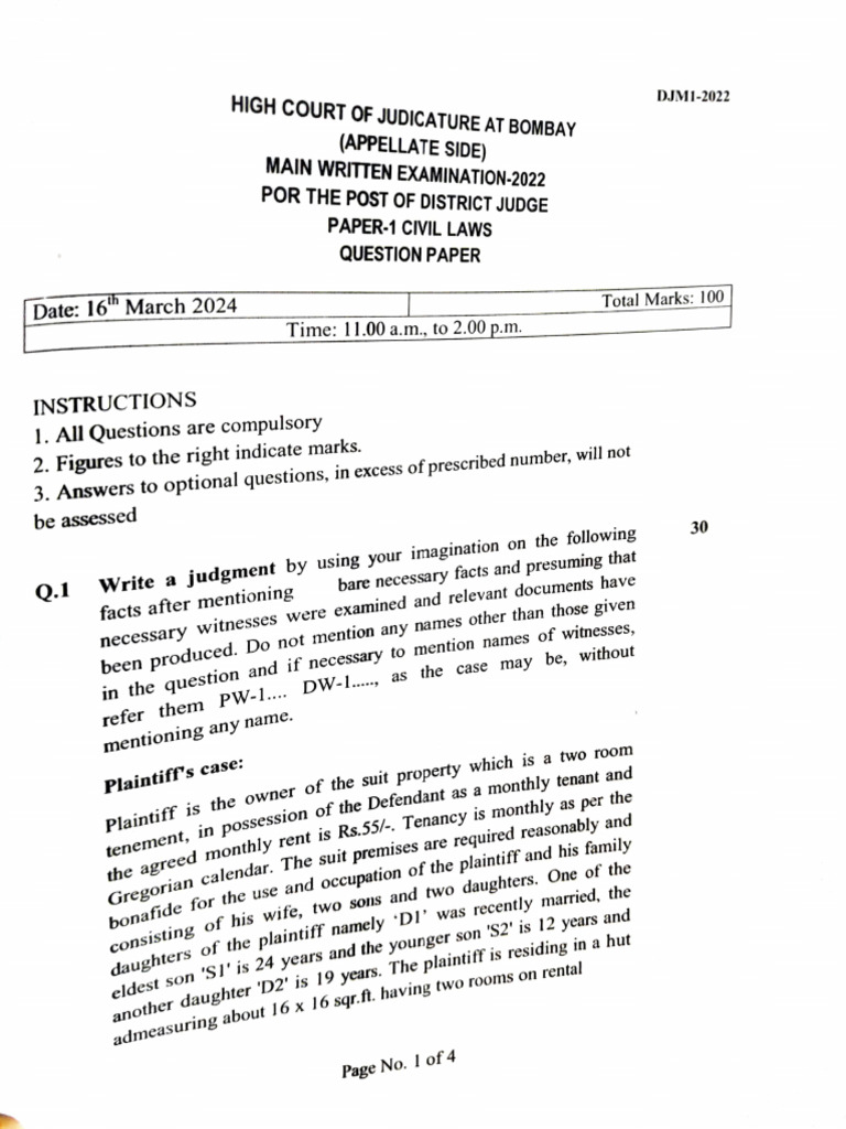CIVIL PAPER 2022 | PDF | Lawsuit | Judgment (Law)