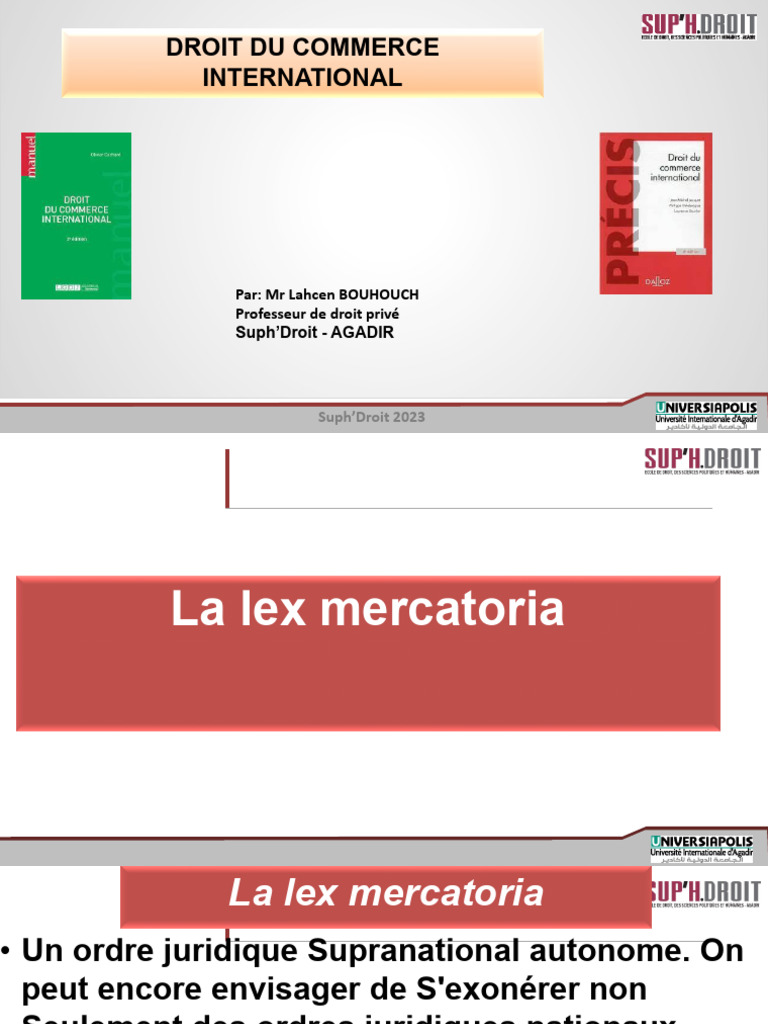 Définition de la lex mercatoria | PDF | Loi internationale | Loi