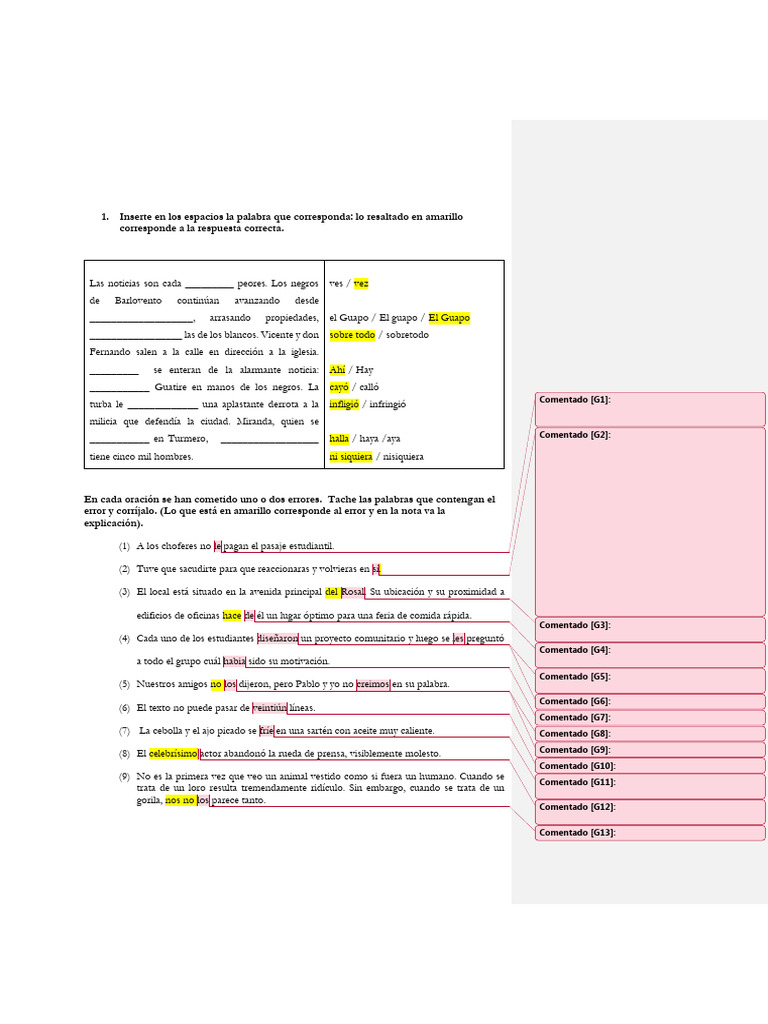 Ejercicios Resueltos y Más Para Particar | PDF | Puntuación | Lingüística
