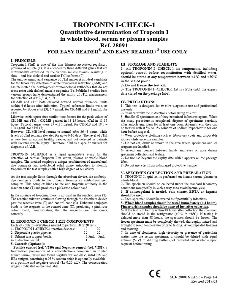 English Product Information Troponin I | PDF | Clinical Medicine ...