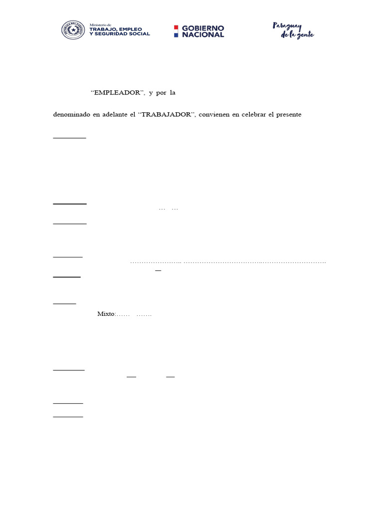 Contrato Individual de Trabajo Hector Garay | PDF | Business | Derecho laboral