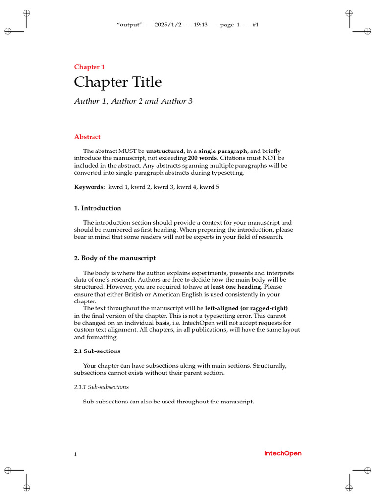 IntechOpen_Templates | PDF | Addendum | Page Layout