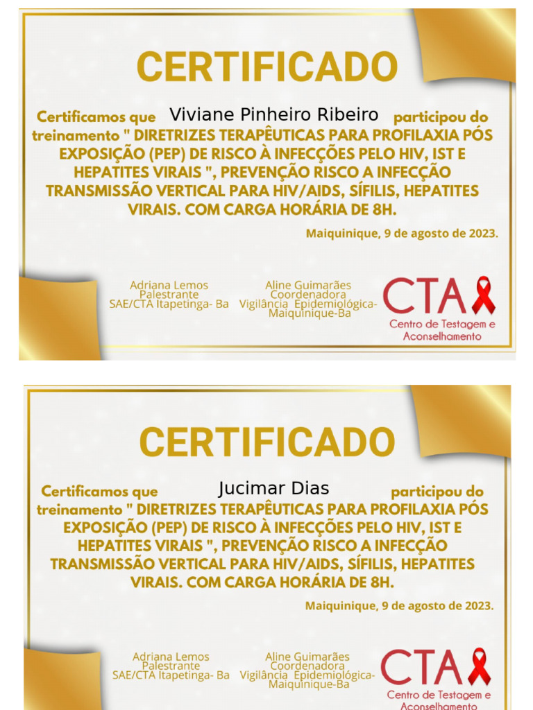 CERTIFICADOS - CTA | PDF