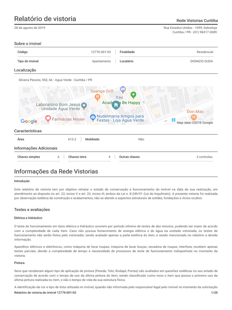 Vistoria de Apartamento em Curitiba | PDF | Tubarões | Tempo