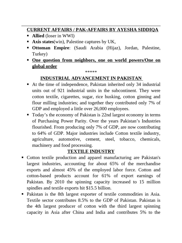 Overview of Pakistan's Key Industries | PDF | Economies