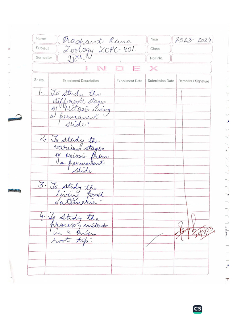 ZOOLOGY COMPLETE PRACTICAL FILE IVth Sem | PDF ZOOLOGY COMPLETE PRACTICAL FILE IVth Sem | PDF