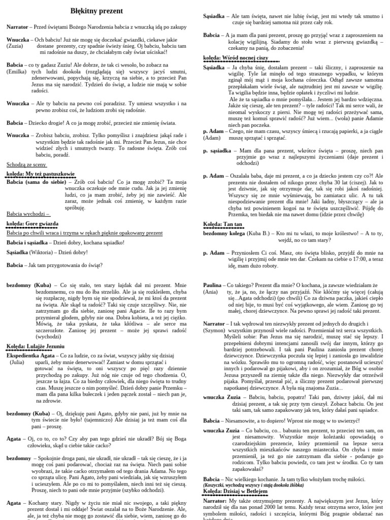 2to 2024 Błękitny Prezent Jasełka Dwie Strony | PDF