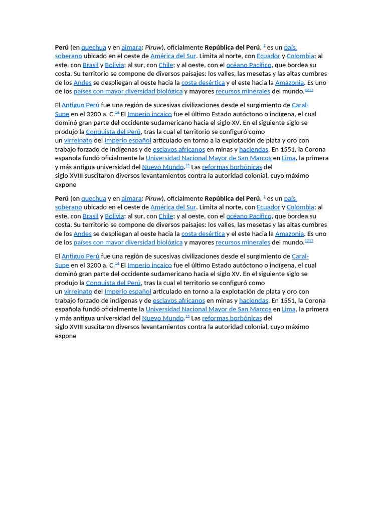 Perú 2 | PDF | Perú | América del Sur