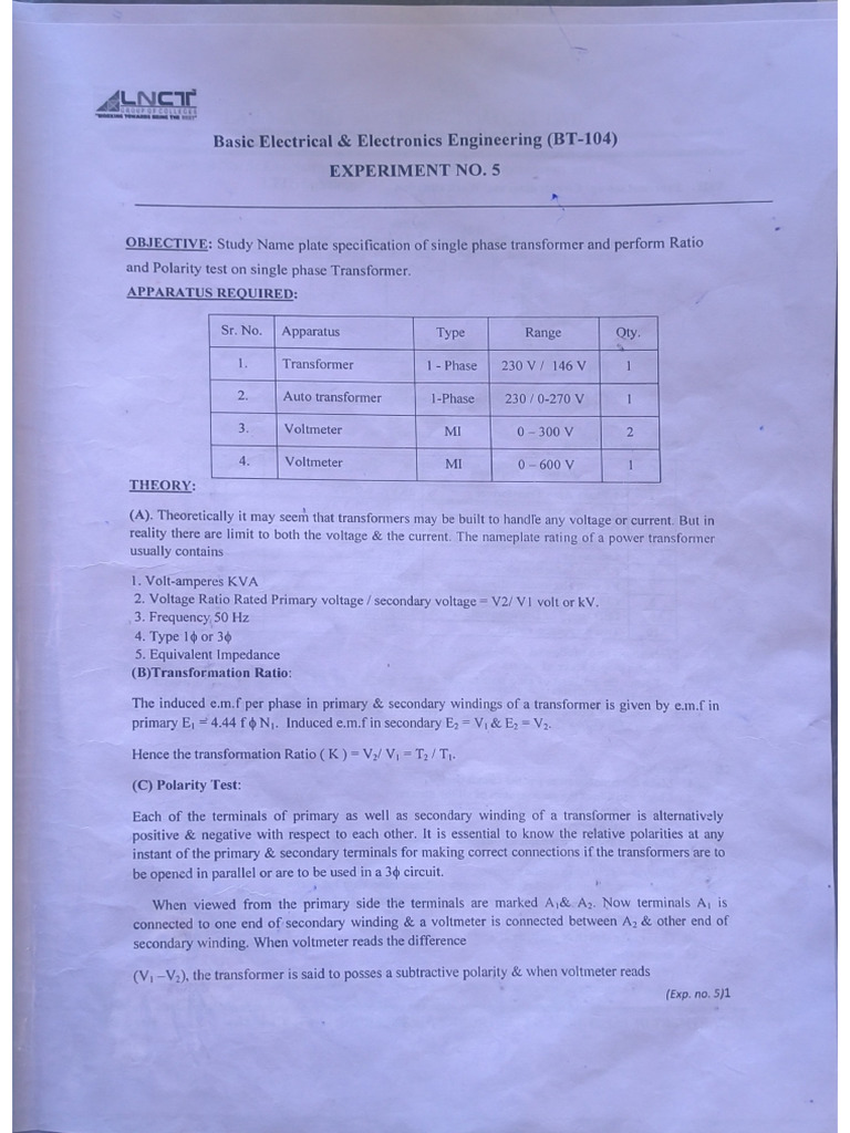 Beee Practicals | PDF
