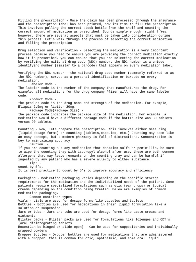 Perscription and Medication Order requirements P6 | PDF | Medical ...