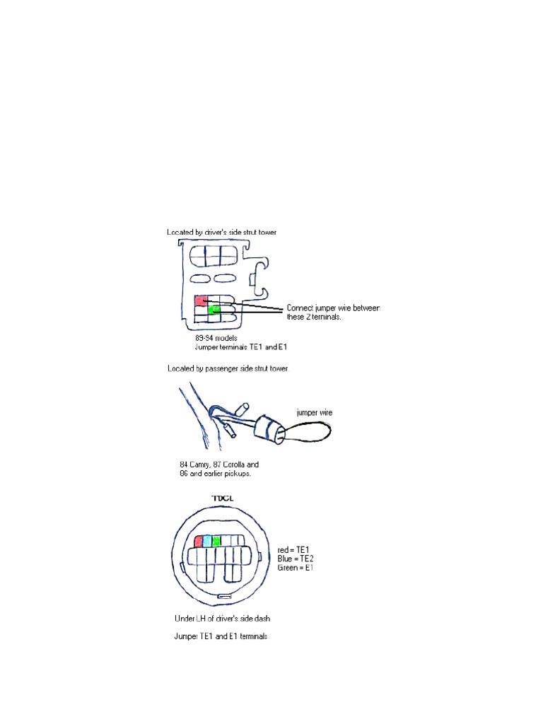 Toyota OBD1 & OBD2 Code Retrieval Guide | PDF | Throttle | Engines