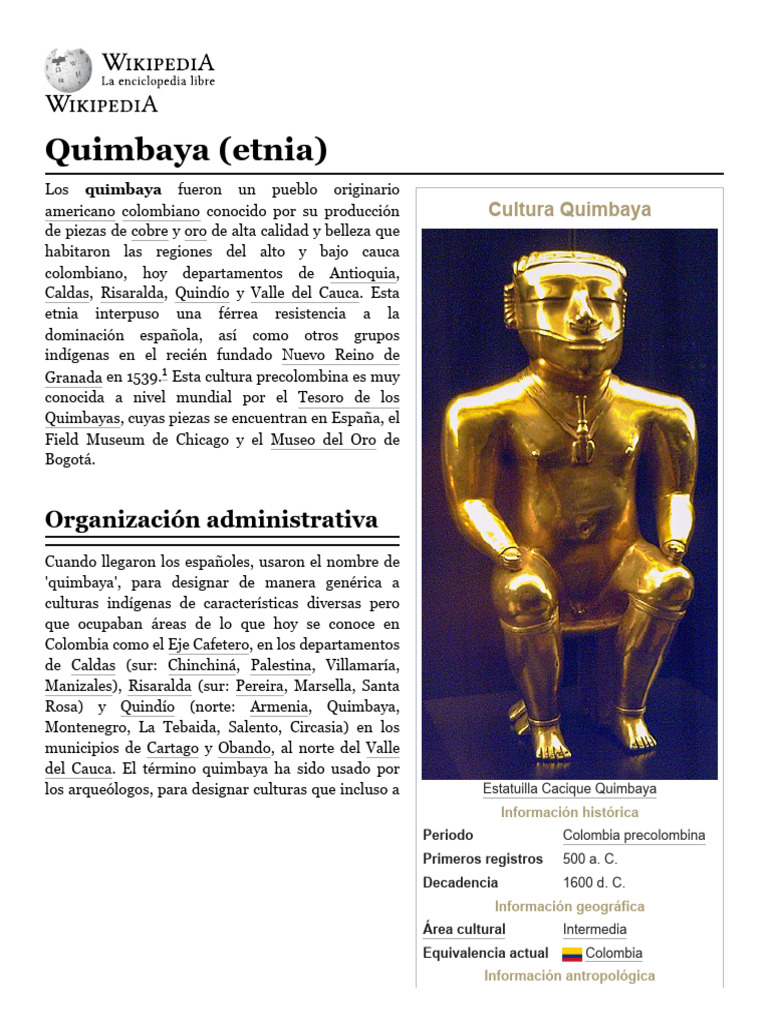 Quimbaya como etnia | PDF