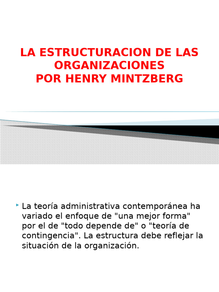 Estructura Organizacional según Mintzberg | PDF