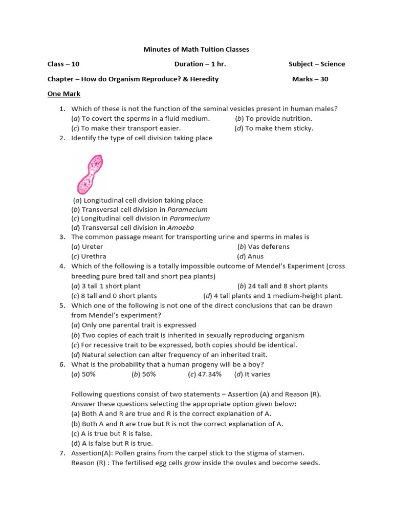 Reproduction & Heredity 30 | PDF | Sexual Reproduction | Reproduction
